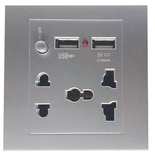 Jual FACEPLATE USB CHARGER 2 PORT 5V WALL SOCKET OUTLET STOP KONTAK ...