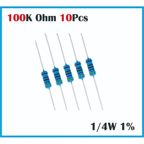 Jual Resistor 100K Ohm 100 K Ohm 1/4W 1% Metal film 10x 10 pcs - Kota ...