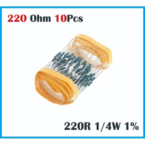 Jual Resistor 220 Ohm 220R Ohm 220Ohm 1/4W 1% Metal film 10x 10 pcs ...