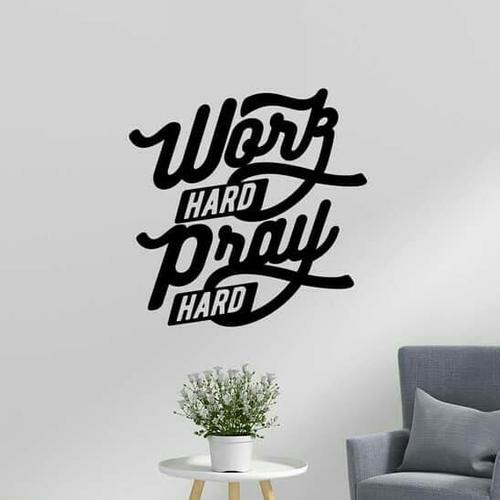 Jual Stiker Work Hard Pray Wall Sticker Dingding Kaca Rumah Cafe - Kota ...