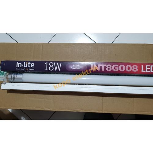 Promo GARANSI Lampu TL LED Inlite 18w + Dudukan 120cm Putih 18 Watt Set ...