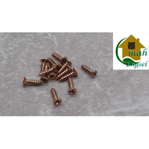 Jual Sekrup mini rosegold 4x8mm PT.S8 skrup tembaga kepala flat ...