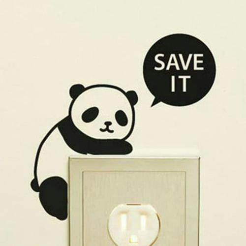 Jual Sticker Tombol Saklar Lampu Save It Panda Wall Stiker Dingding ...