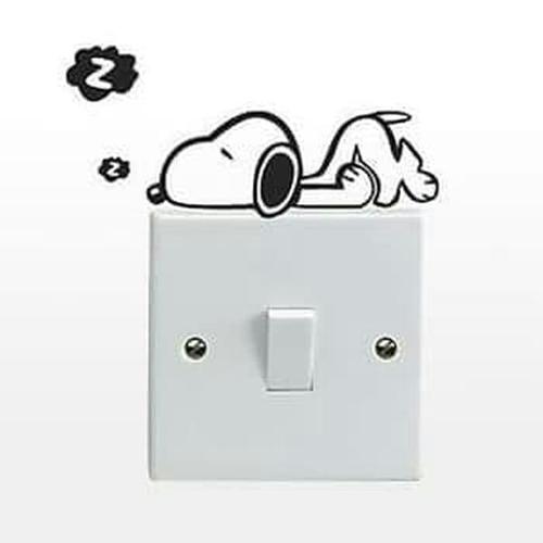Jual Sticker Tombol Saklar Lampu Snoopy Tidur Wall Stiker Dingding ...