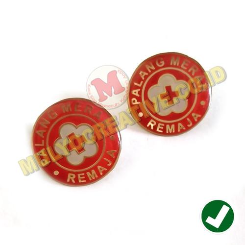 Jual Pin Palang Merah Remaja PMR Warna Merah Lencana PMR Bulat Murah ...