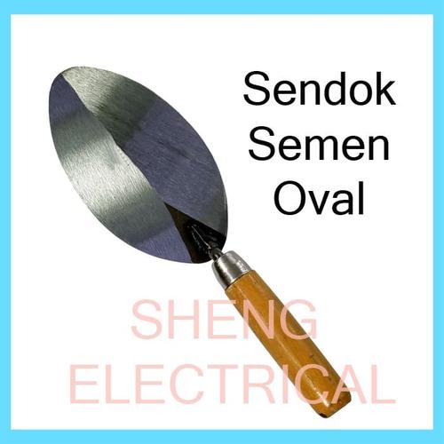 Jual Sendok Semen Bulat Oval Gagang Kayu Sekop Tanah Tanaman Serbaguna ...