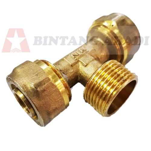 Jual Star Hardware Tee T Drat Luar 3/4" Kuningan Pipa Ripeng Air Panas ...