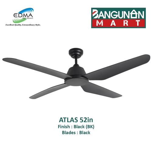 Jual MT EDMA 52 inch Atlas Ceiling Fan Kipas Angin Plafon - Black ...