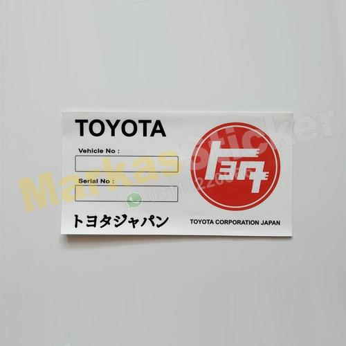 Jual Sticker Toyota TEQ Barcode Tempel Dalam - Kab. Bandung - Markas ...