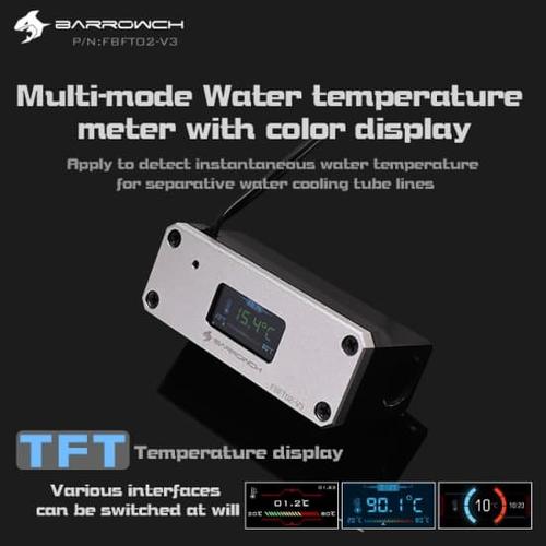 Jual Barrowch FBFT02-V3, Water Cooling Temperature Meter OLED Smart ...