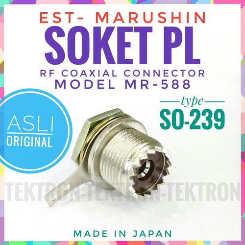 Jual EST MARUSHIN Soket PL MR-588 SO-239 RF Connector made in Japan ...