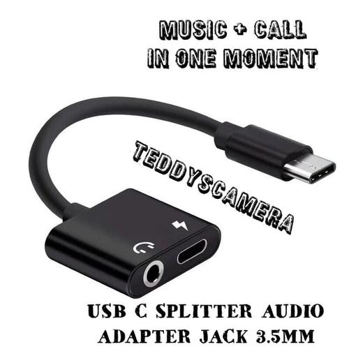 Jual Splitter USB Type-C Audio Charging Adapter Convertor 2in1 3.5mm ...