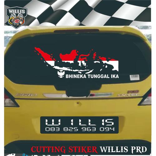 Jual Stiker Cutting Sticker Kaca Mobil Peta Indonesia Bhineka Tunggal ...