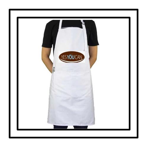 Jual Celemek Apron dan bordir logo pesanan warna putih - Putih ...