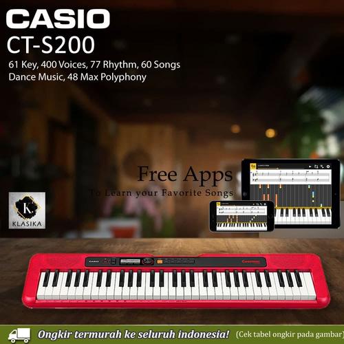 Jual Keyboard Casio CT-S200 / CTS200 / CTS 200 Garansi Resmi - Merah ...