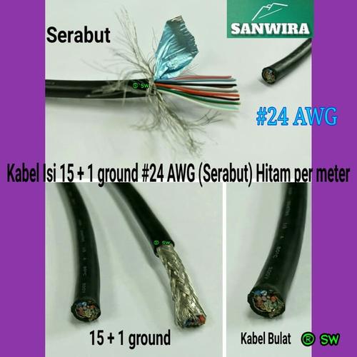 Jual Kabel Isi 15 + 1 ground #24 AWG (Serabut) Hitam per meter ...