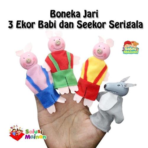 Jual Boneka Jari Tangan - Cerita Tiga Babi dan Serigala - Three Little ...