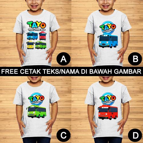 Jual Tayo Bus Baju Kaos Anak dan Balita Kartun Karakter Custom Teks ...