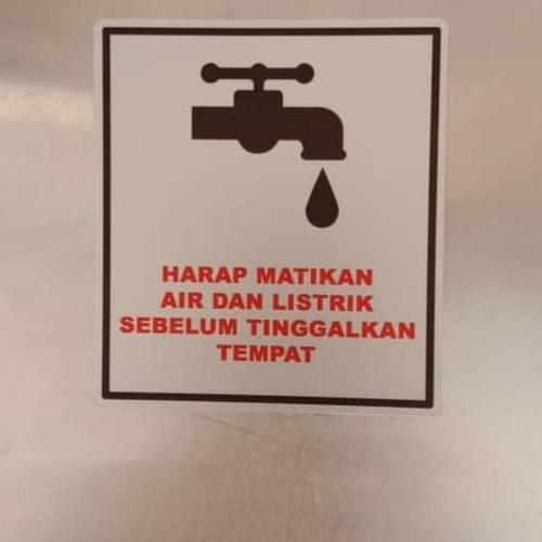 Jual SIGN LABEL K3 RAMBU SAFETY HARAP MATIKAN AIR DAN LISTRIK UK 8X9CM ...