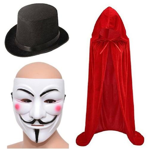 Jual paket jubah topeng topi vendetta guy fawkes halloween kostum ...