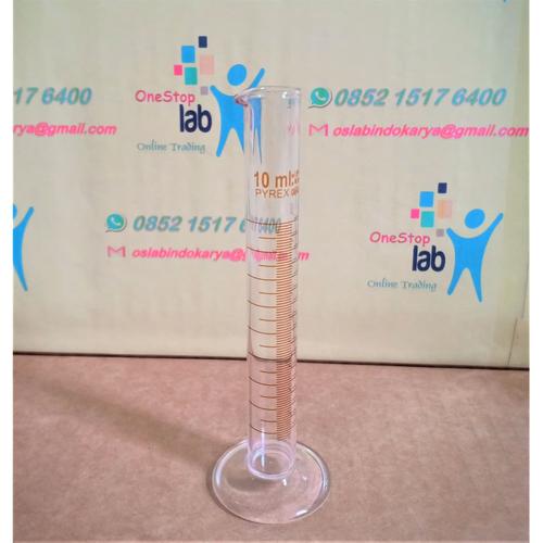 Jual Gelas ukur kaca 10 ML Measuring cylinder skala coklat PYREX ...