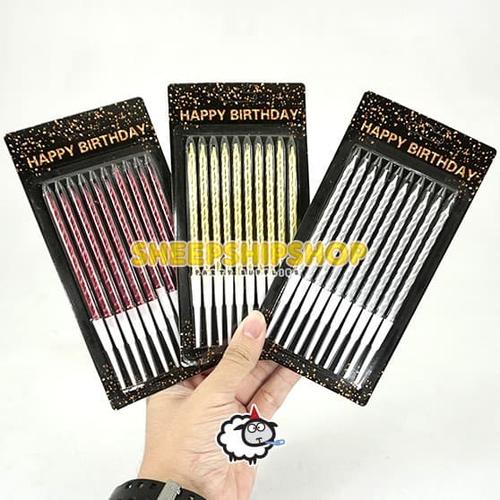 Jual LILIN BATANG ULIR PANJANG Ulang Tahun isi 10 Chrome Birthday ...
