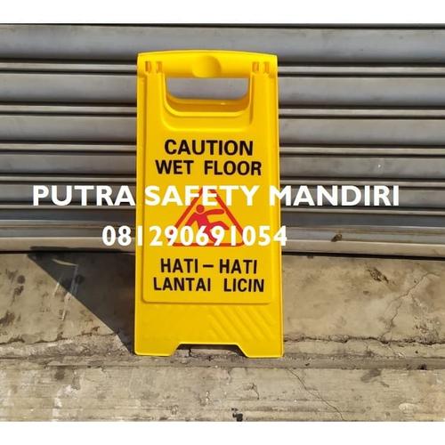 Jual CAUTION WET FLOOR RAMBU PAPAN PERINGATAN AWAS HATI HATI LANTAI ...