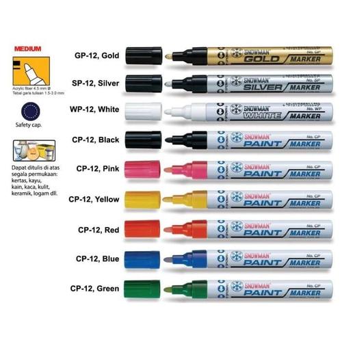 Jual SPIDOL SNOWMAN PAINT MARKER MEDIUM TIP - Biru - Jakarta Barat ...