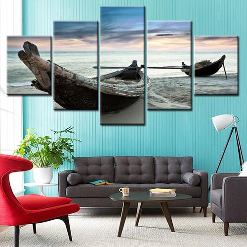 Jual 5 Pcs Set Perahu Modern Kanvas Cetak Lukisan Gambar Seni - Kab ...