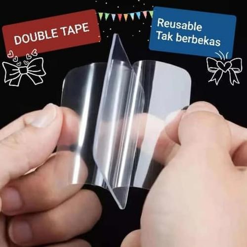 Promo DOUBLE TAPE REUSEABLE LEM TIMBAL BALIK DI KACA CERMIN UBIN ...