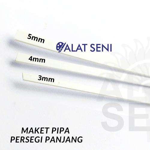 Jual MAKET Pipa Persegi Panjang PVC / Diorama ABS Padat 5mm Lenght 50mm ...