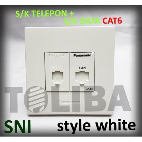 Jual Stop Kontak Outlet Data / Socket LAN CAT6 + TELEPON Panasonic ...