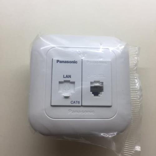 Jual Stop Kontak Outlet Data / Socket LAN CAT6 + TELEPON Panasonic SNI ...