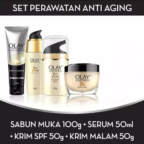 Jual Olay Set Serum 50ml + Olay Day & Night Cream + Sabun Cuci Muka ...
