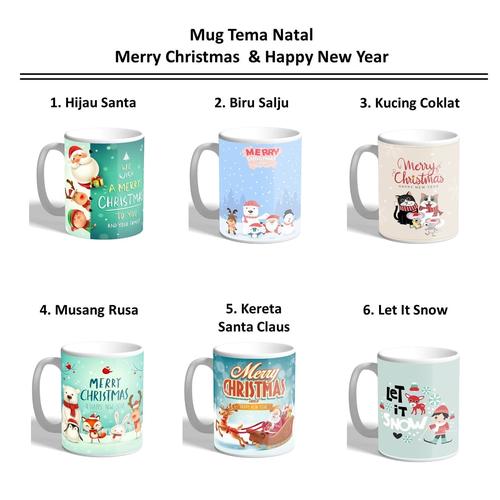 Jual Mug Gelas Sablon Tema Natal Tahun Baru Souvenir Hadiah Hampers ...