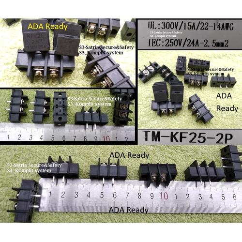 Jual Kecil Hitam Terminal Blok 2P PCB 2 P baut 2 Pin 2Pin KF25 Rustin ...
