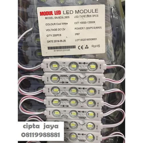 Jual MODUL LED SAMSUNG 1.5W 12V BENING 2835 MODUL 3 MATA SIGN BOARD ...