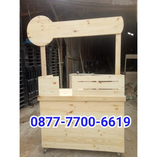 Jual booth portable / booth kayu jati belanda / booth thai tea gerobak ...