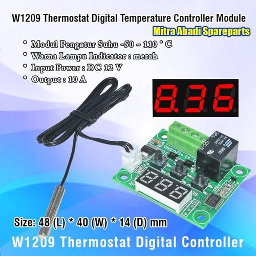 Jual Thermostat Digital Temperature Controller Module W1209 10A ...