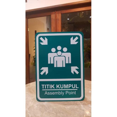 Jual Plang Papan Rambu Titik Kumpul Assembly Point Aluminium 45x60cm ...