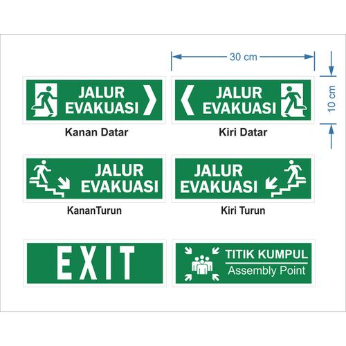Jual Plang Papan Rambu Penunjuk Jalur Evakuasi dan Exit Acrylic 30x10cm ...