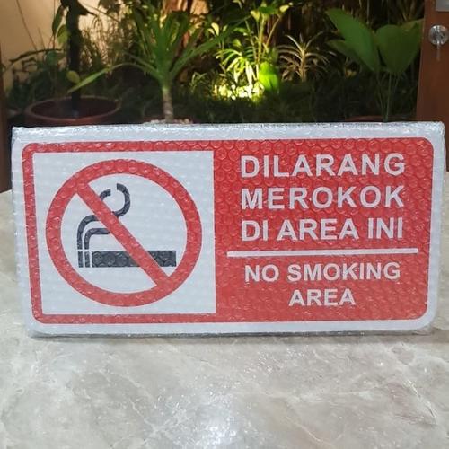 Jual DIILARANG MEROKOK SIGN NO SMOKING AREA Plat Aluminium 40X20cm ...