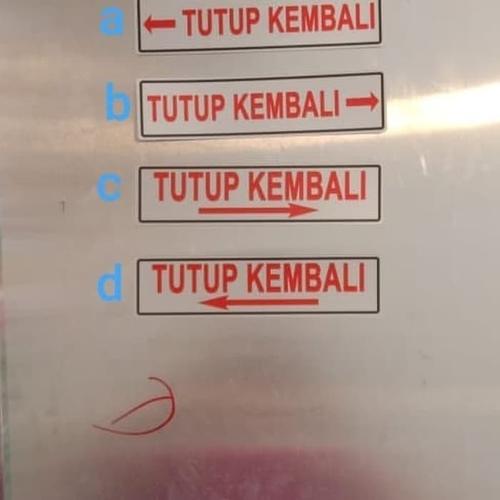 Jual SIGN LABEL K3 RAMBU SAFETY TUTUP KEMBALI PANAH HARGA PER 1. 4 ...