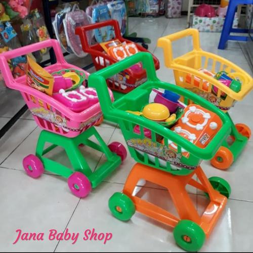 Jual Mainan anak Trolley Supermarket Shopping Cart Kereta Dorong ...