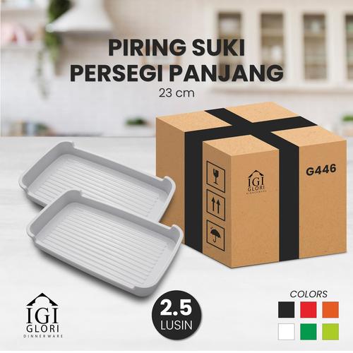 Promo Piring Suki Persegi Panjang Ukuran 23 cm - G446 - Hitam Cicil 0% ...