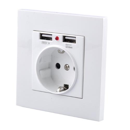 Promo Soket dinding Adaptor Panel Charger Dinding USB Ganda 2.1A Steker ...