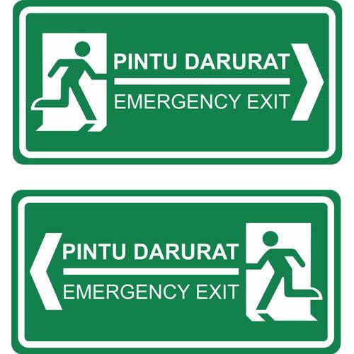 Jual Rambu Pintu Darurat 20cm x 40cm Plat Alumunium - Jakarta Barat ...