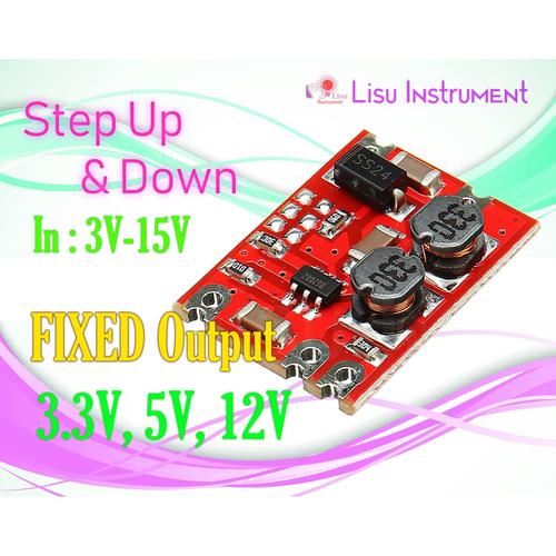 Jual Automatic DC-DC Step Up & Down 3V-15V to Fixed Output 3V 5V 12V ...