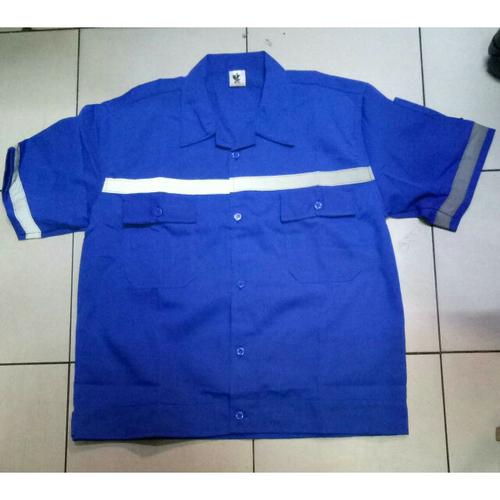 Jual Seragam BajuProyek/Baju Safety atasan lengan pendek Biru Bca ...