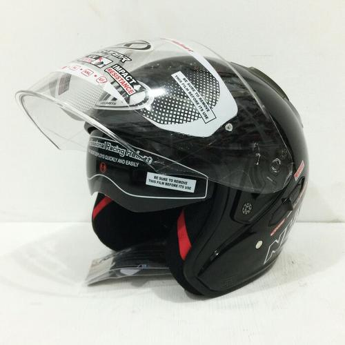 Jual HELM NHK R1 SOLID BLACK HITAM GLOSSY DOUBLE VISOR - Jakarta Barat ...